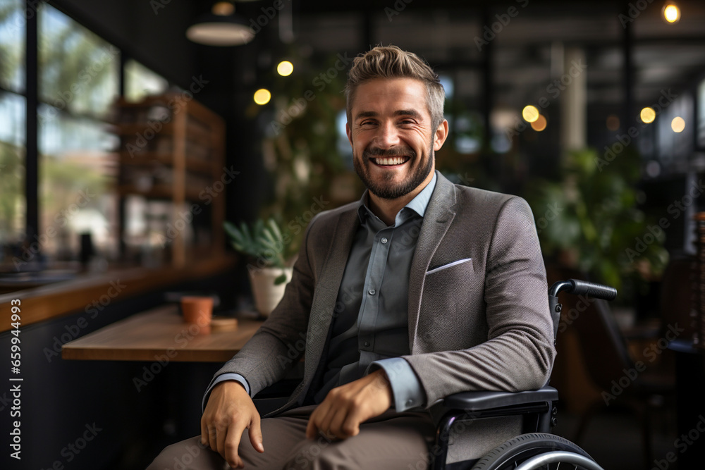 Diverse teamwork in office concept. Adult businessman in suit with ...