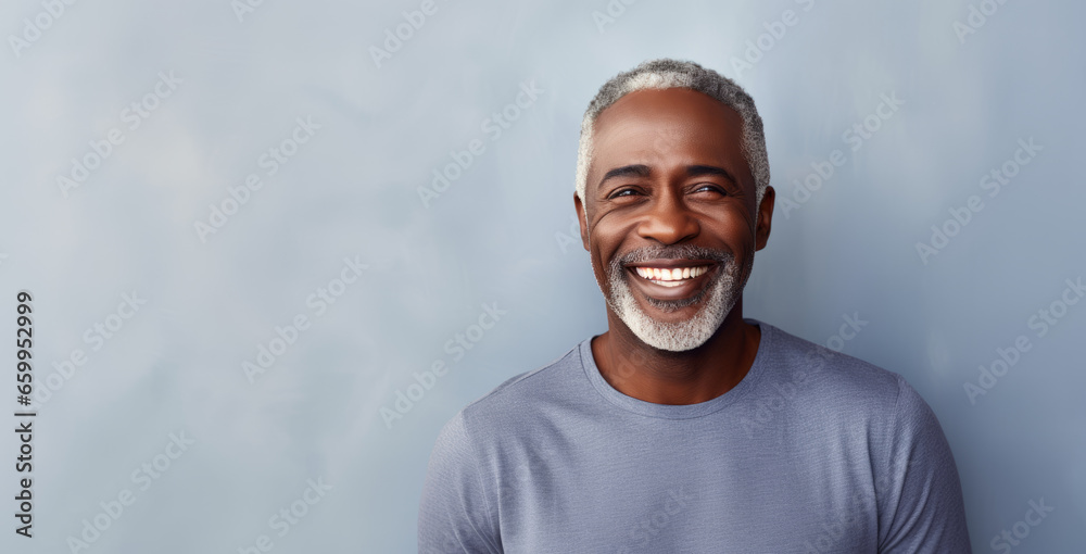 Beautiful black man with smooth healthy face skin. Gorgeous aging ...