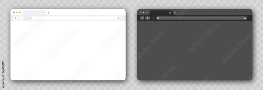 Browser windows. Empty browser. Website template design. Blank screen ...
