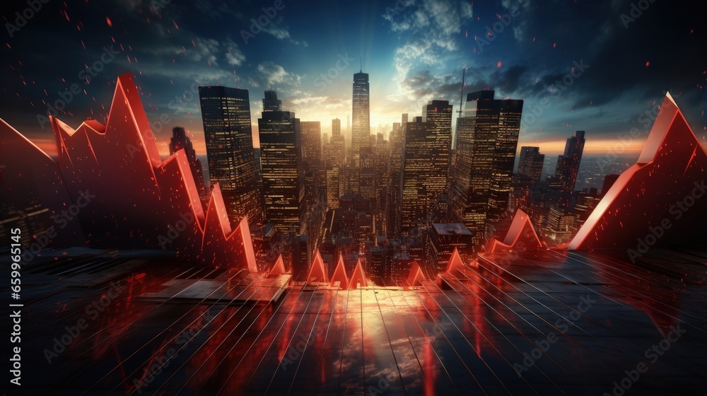 Red Alarming graph going down arrows showing market crash background ... Red Alarming graph going down arrows showing market crash background ...