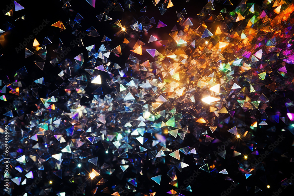 Abstract fancy and festive background of sparkles, rainbow spectrum ...