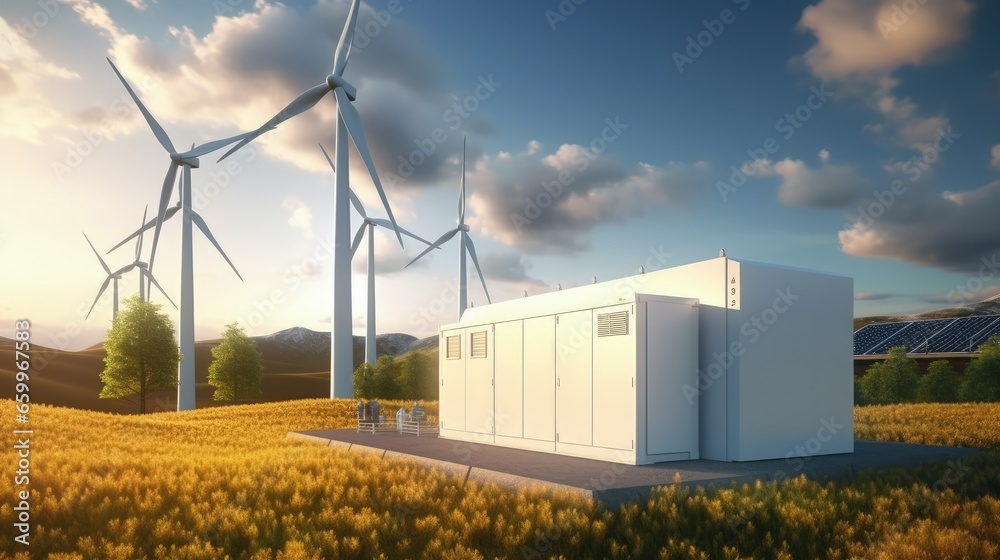 Concept of energy storage system. Renewable energy - photovoltaics ...