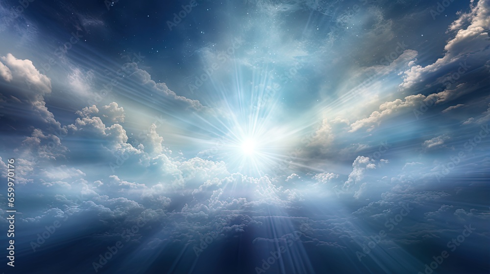 Abstract heavenly background, light from heaven. Revelation concept ...