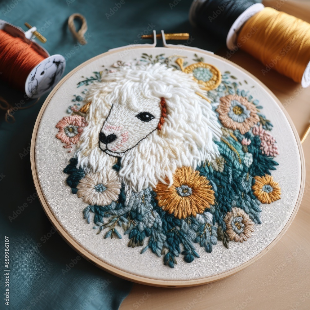 Woolly white sheep embroidery design. Knitting ideas. Pattern for a ...