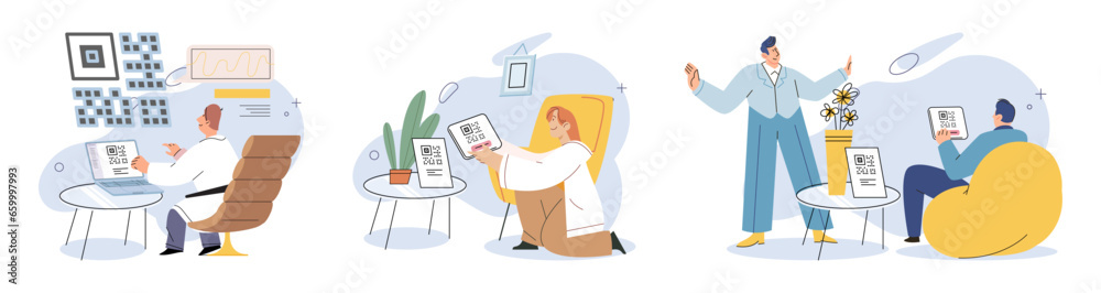 Cashless payment. Vector illustration. Many countries are working ...