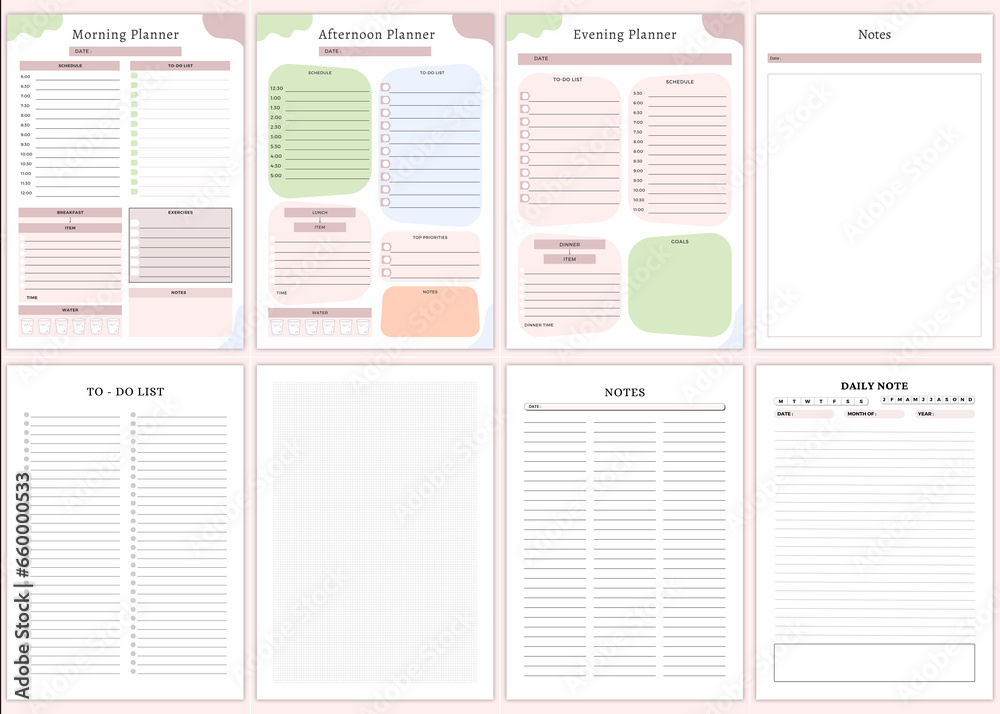 Minimalist planner pages templates. Printable Life & Business Planner ...
