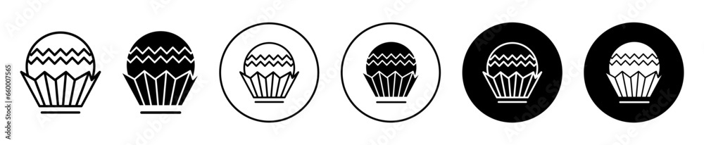 Chocolate candy in wrapper icon. Ice cream cup holder made of paper ...