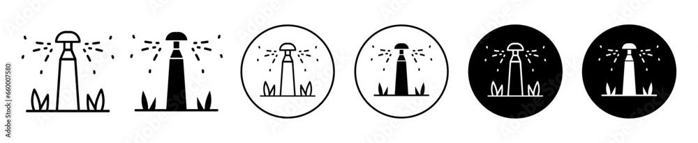 lawn sprinkler Icon. Water spatter or spinning droplet to irrigate ...