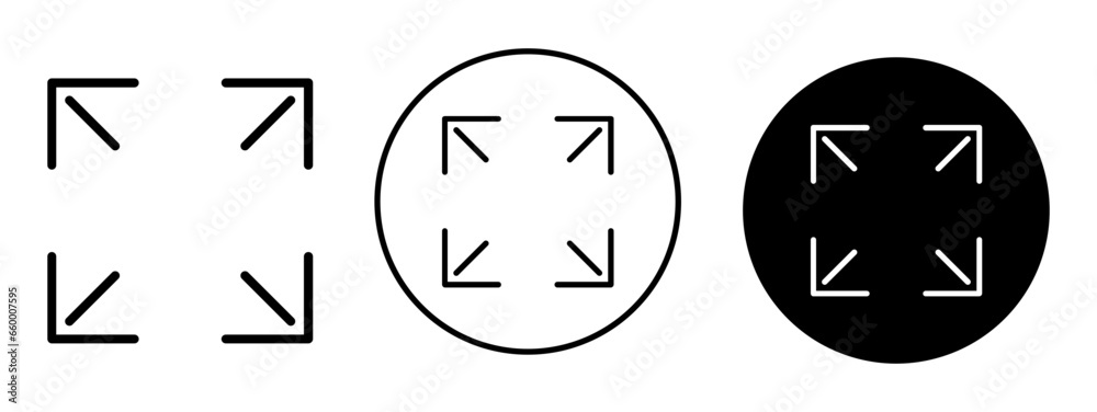 Full screen icon. Wide view of mobile display or movie player symbol ...