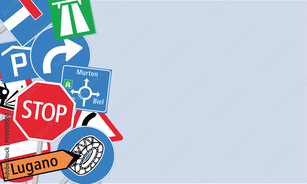 Sfondo con segnali stradali per scuola guida. Wallpaper segnali ...