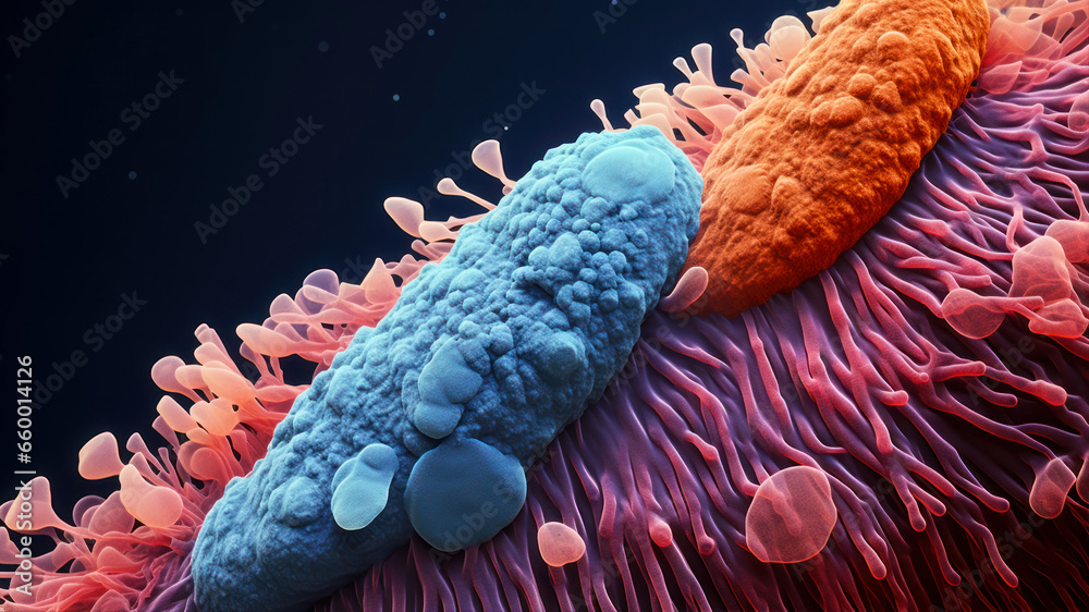 Magnification of E. coli (Escherichia coli) bacteria under a scanning ...