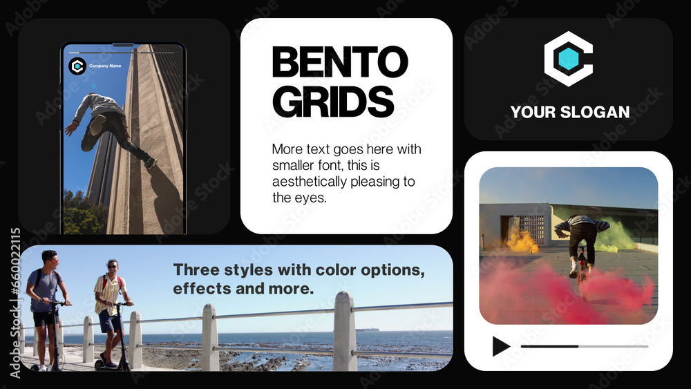 Bento Grid Slideshow Stock Template | Adobe Stock