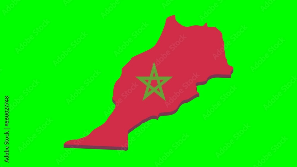 Animation of appearance and disappearance of the 3D map of Morocco in ...