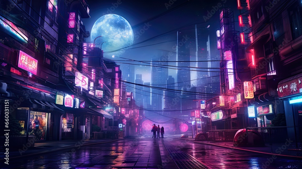 Asian japanese chinese city street science fiction futuristic scifi ...