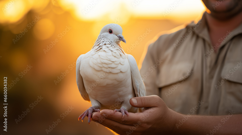 Illustrating Harmony: Dove Symbolizing Peace and Freedom in Close-up ...