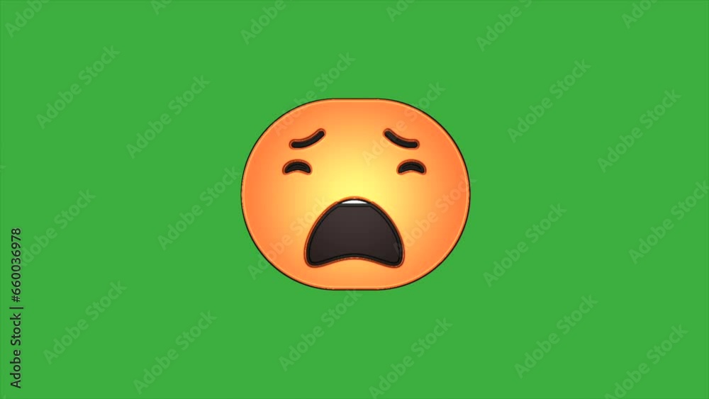 Animated video loop of cartoon crying facial expressions on green ...