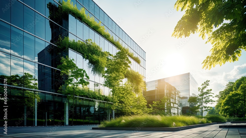 Eco-friendly building modern city sustainable glass building Ecology ...