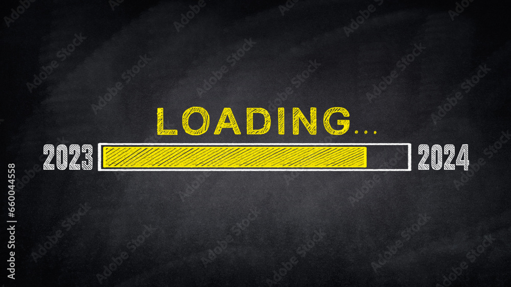 Handwriting 2024 on blackboard, countdown to 2024 Stock Photo | Adobe Stock