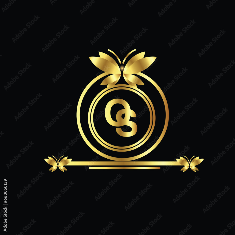 creative golden latter logo design os logo, os icon, os letter, os ...