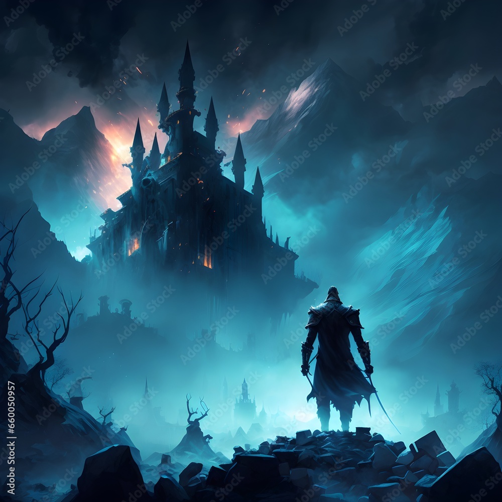 game background epic dark lighting mobile game wallpaper castle battle ...