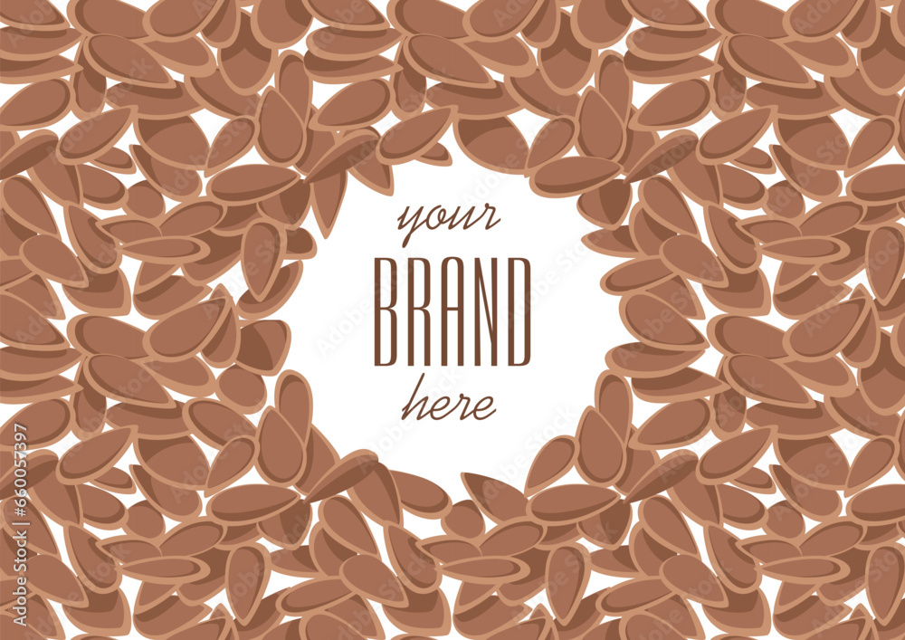 Vector template for flax seeds product label, banner or social media ...