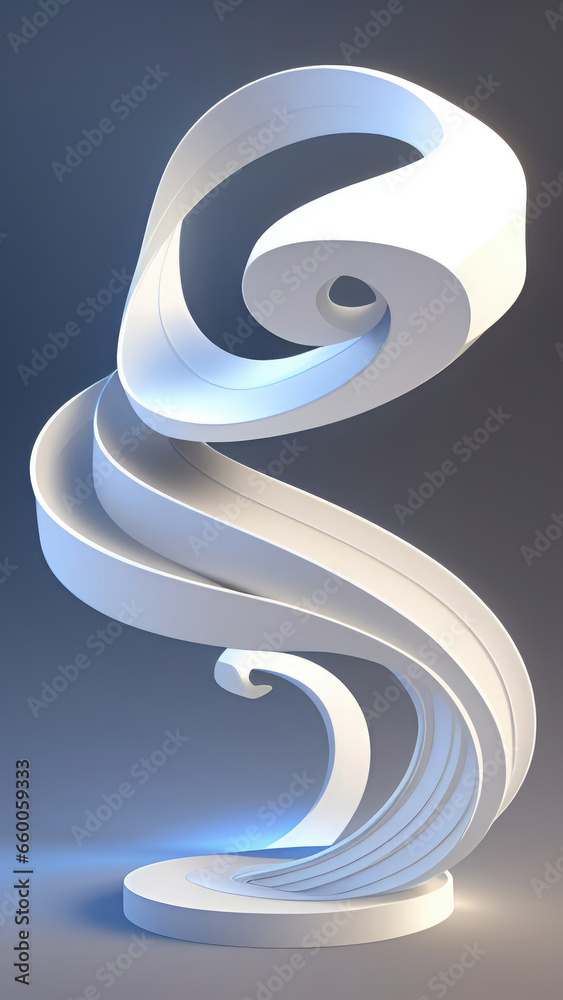 3d curvy & wavy swirling lines shape background. Ai generated realistic ...