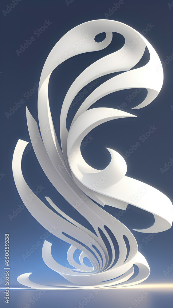 3d curvy & wavy swirling lines shape background. Ai generated realistic ...