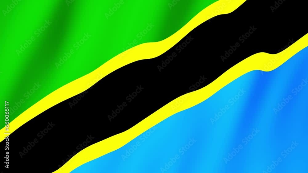 Tanzania Flag. National 3d Tanzania flag waving. Flag of Tanzania ...