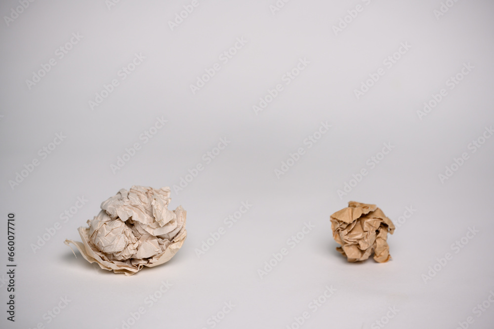 Crumpled paper isolated on white background.Paper crumpled into a ball ...