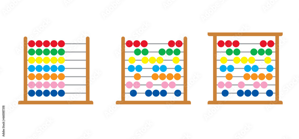 Cartoon old school abacus. Horizontal abacus toy. baby learning numbers ...
