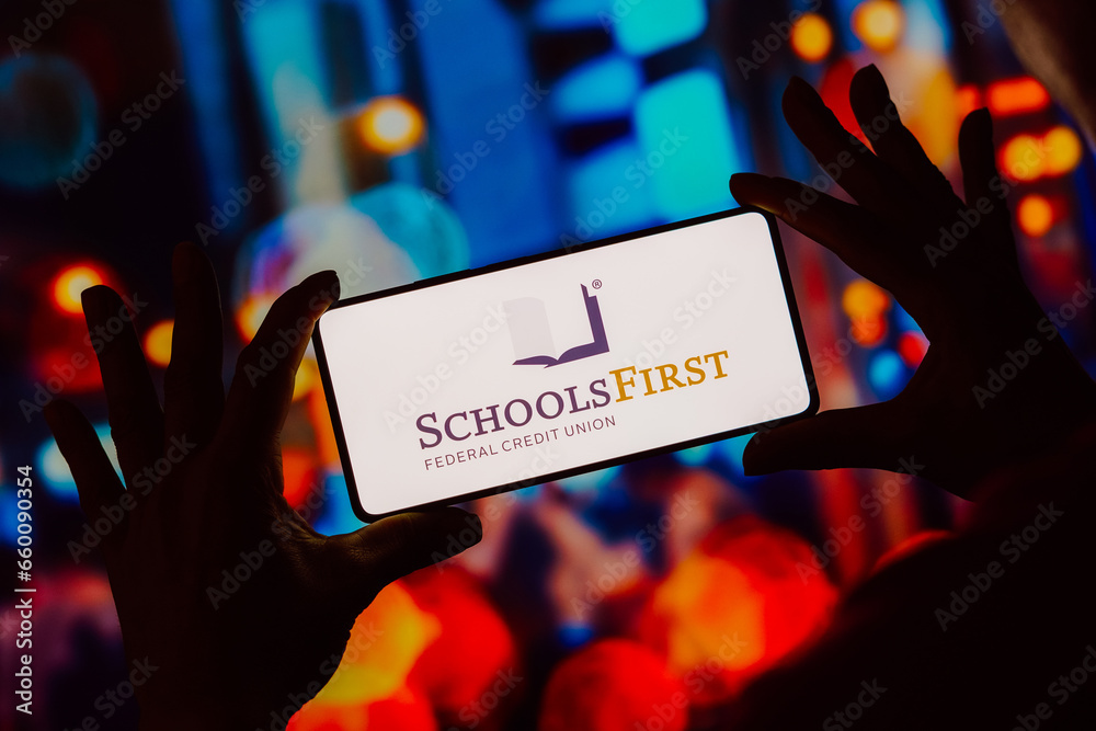 October 10, 2023, Brazil. In this photo illustration, the SchoolsFirst ...
