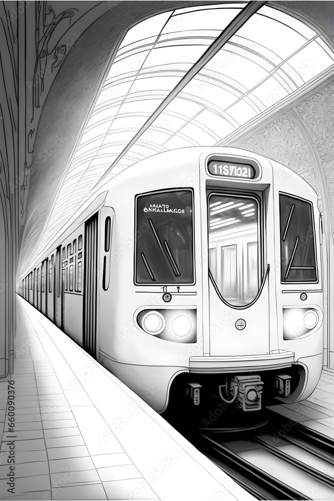 new white Metro trains TFL Paris white subway station background full ...