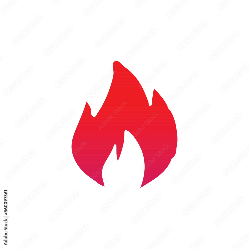 Fire icon. Simple style grill restaurant poster background symbol. Fire ...