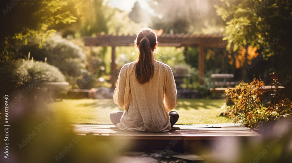 An individual finding serenity and inner peace during a spiritual guide ...