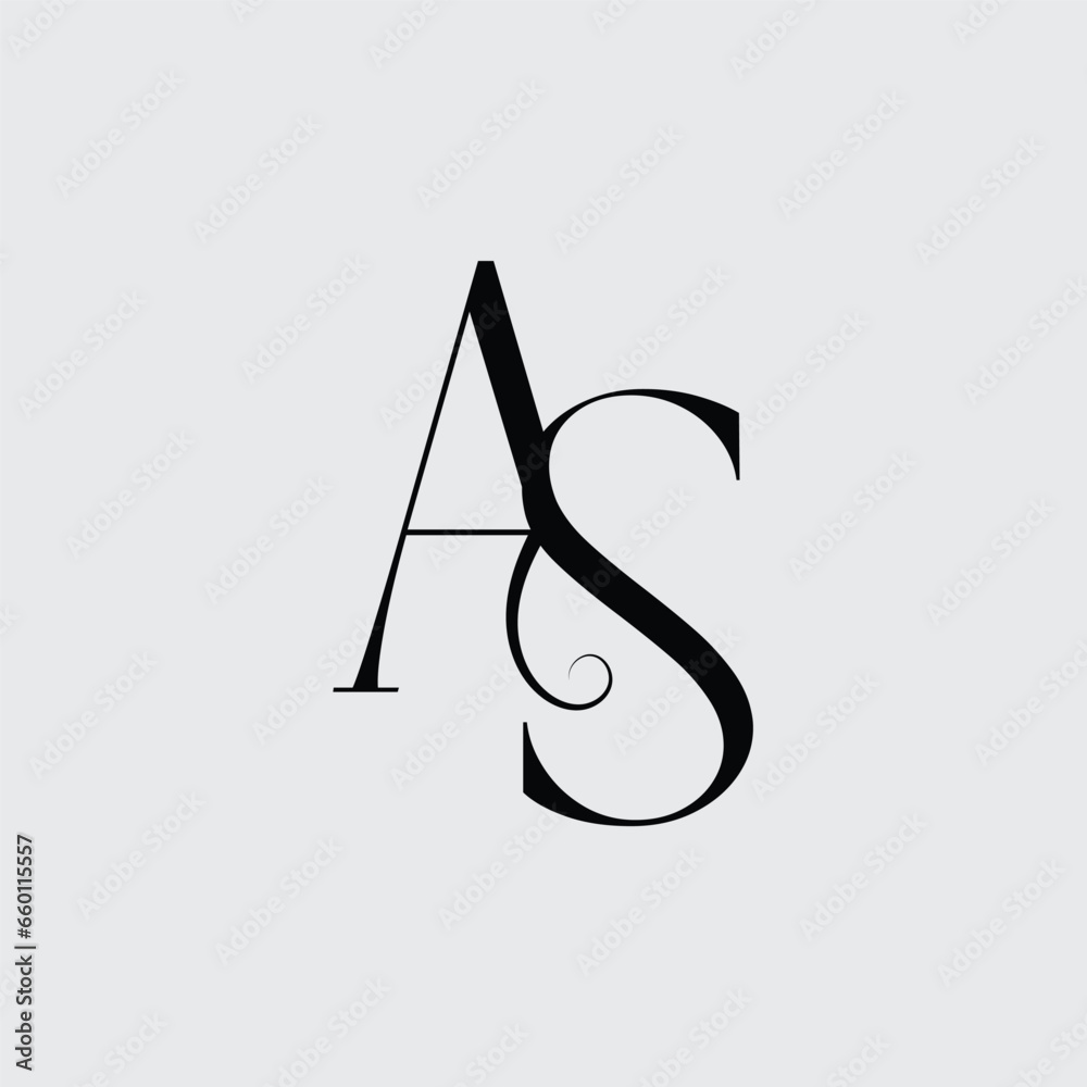 Initial letter AS logo design creative modern symbol icon monogram ...