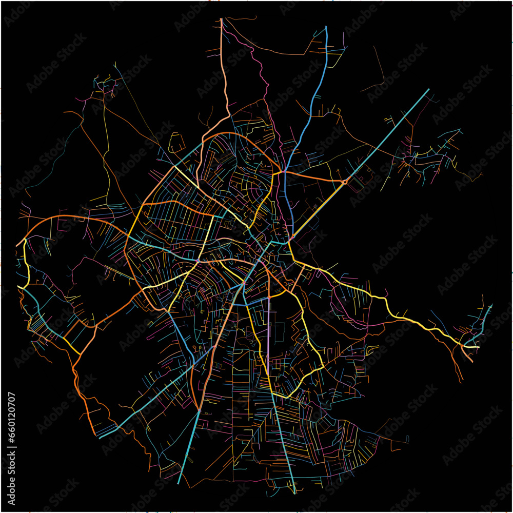 Colorful Map of Gjilani-Gnjilane, District of Gjilan with all major and ...