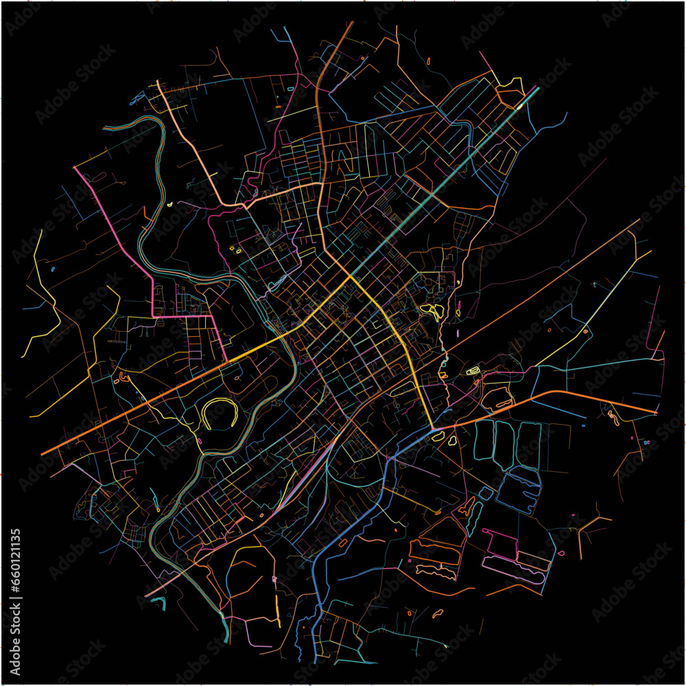 Colorful Map of Taurage, Tauragė County with all major and minor roads ...