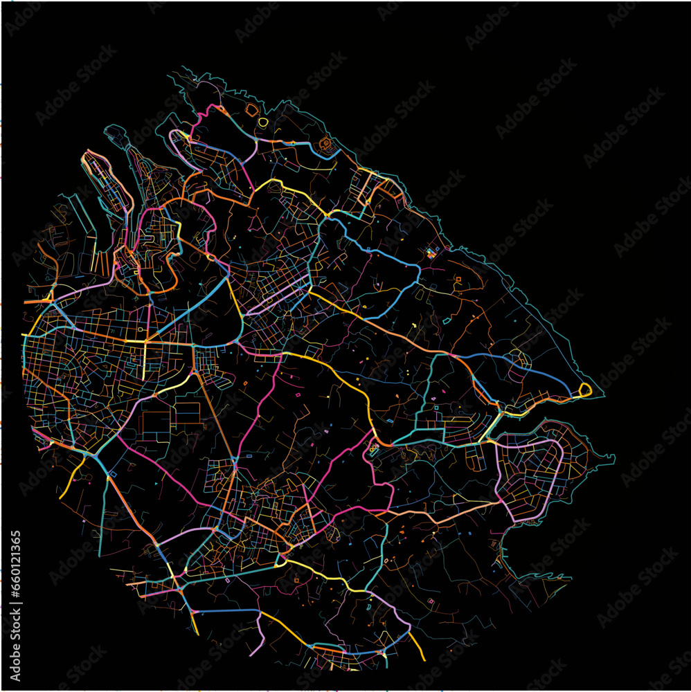 Colorful Map of Zabbar, South Eastern Region with all major and minor ...