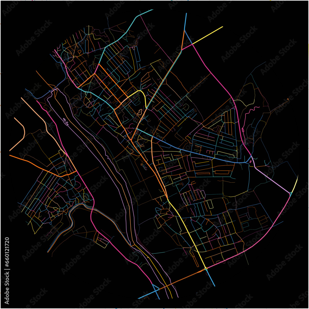 Colorful Map of Dubasari, Transnistria with all major and minor roads ...