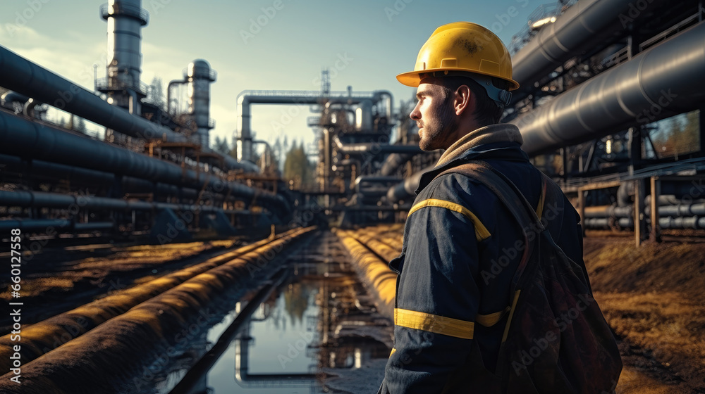 Engineer working for operate equipment Pipeline LNG oil gas equipment ...