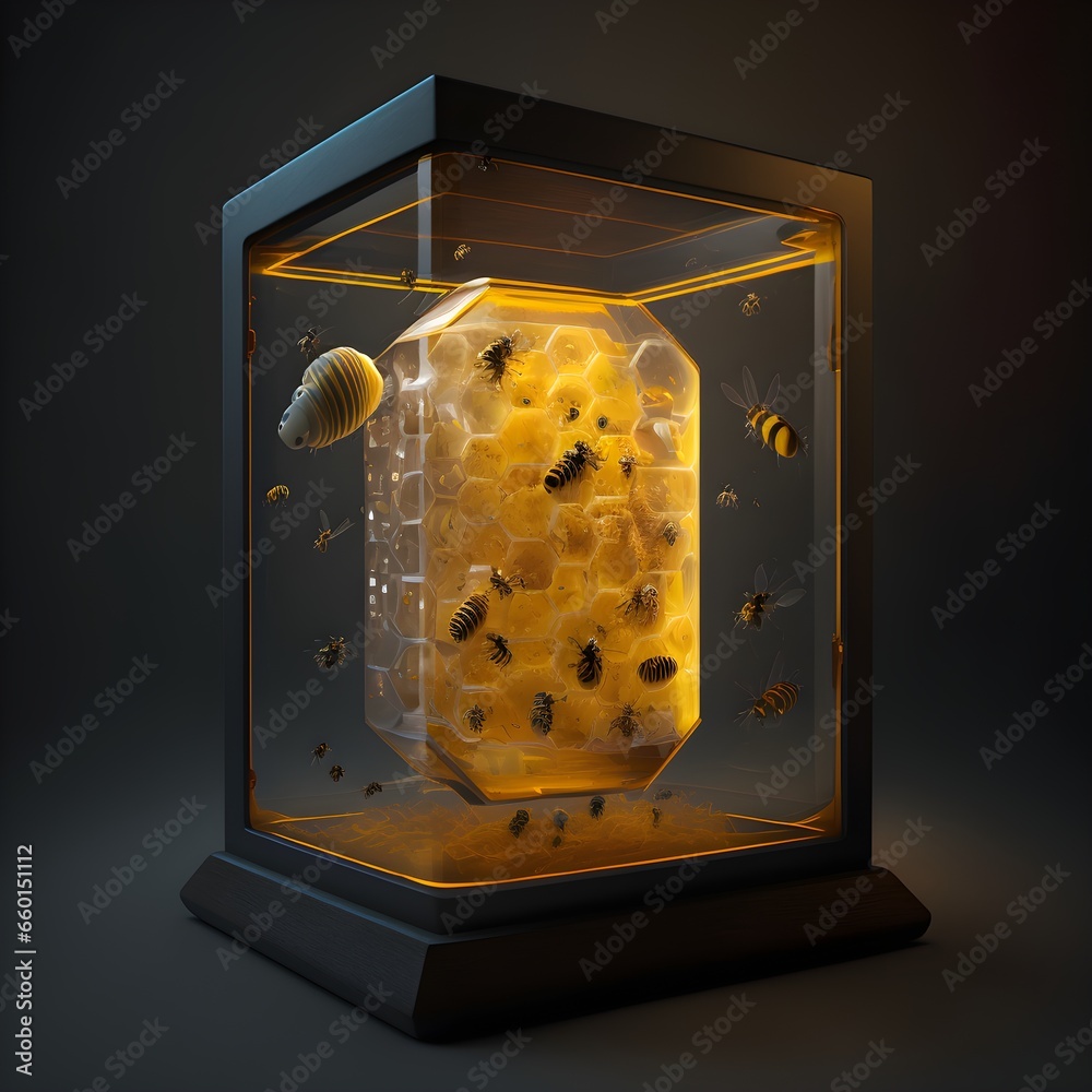 bee hive115 display case of knolling item teardown transparent data ...