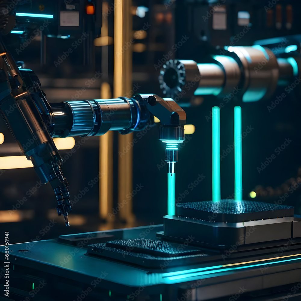 Pinpoint Robotic Accuracy: A close-up of a robotic pick-and-place ...