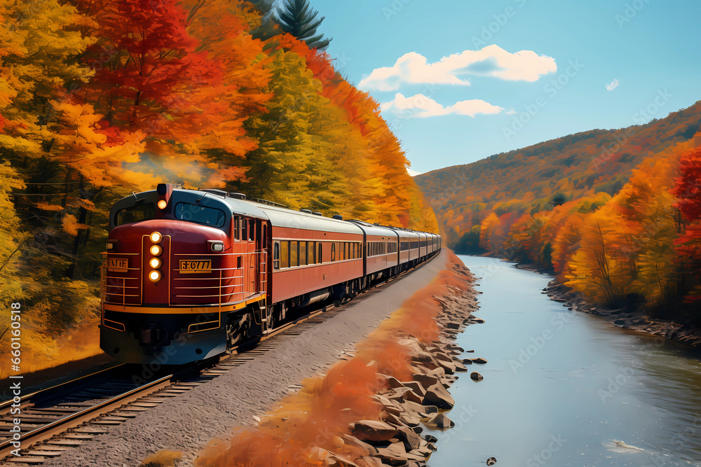 Autumn Scenic Train Ride - Hop aboard a vintage train for a picturesque ride through forests and ...