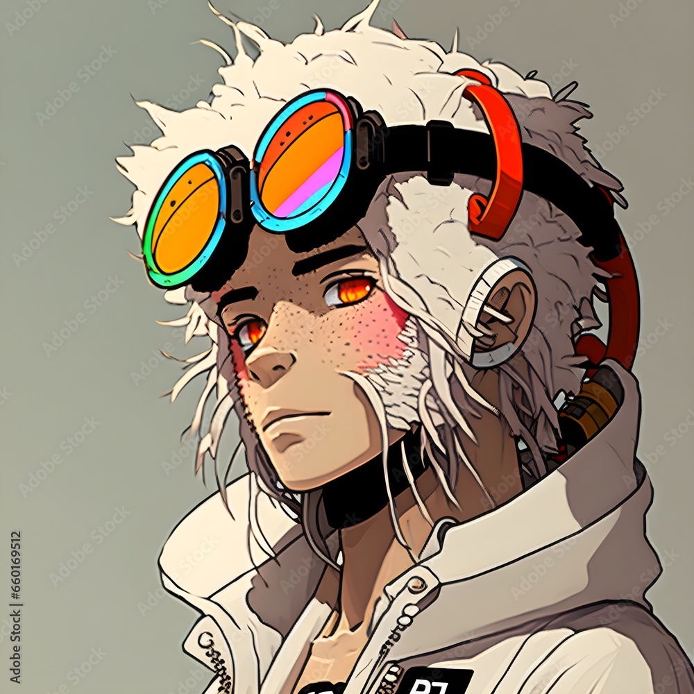 anime style PFP hyperrealistic ultra detailed white background modern ...