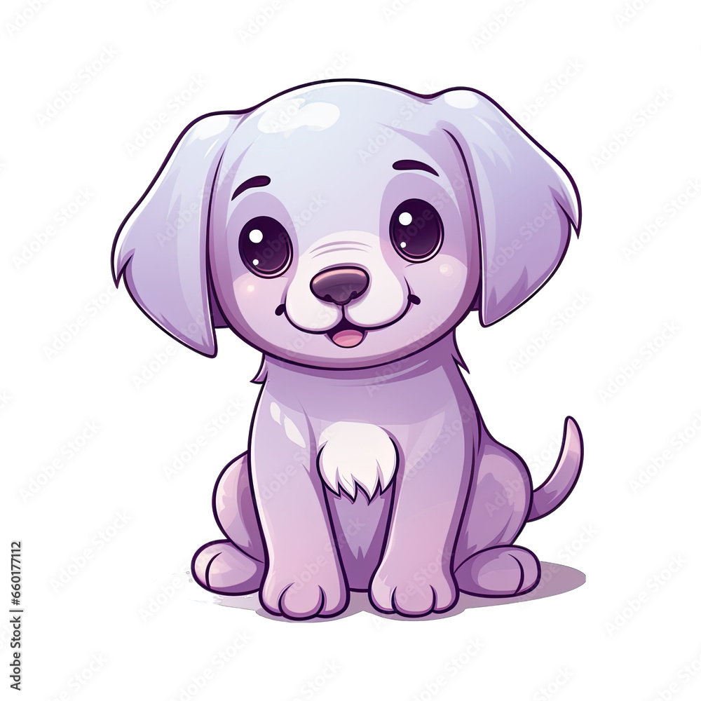 Kawaii cute cartoon Blue Tick Hound dog illustration. Isolated on white ...