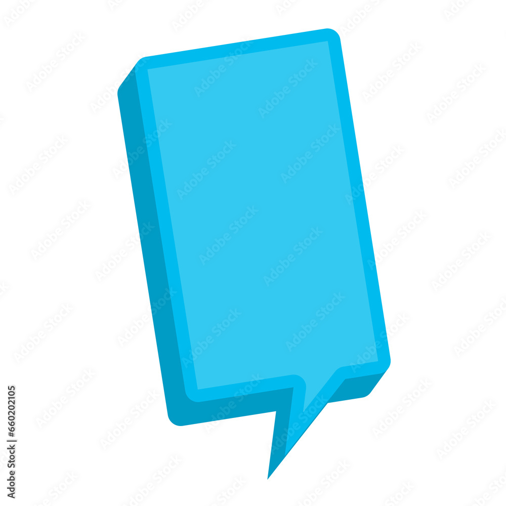 Vector illustration off blue chat bubble with vertical rectangleand ...