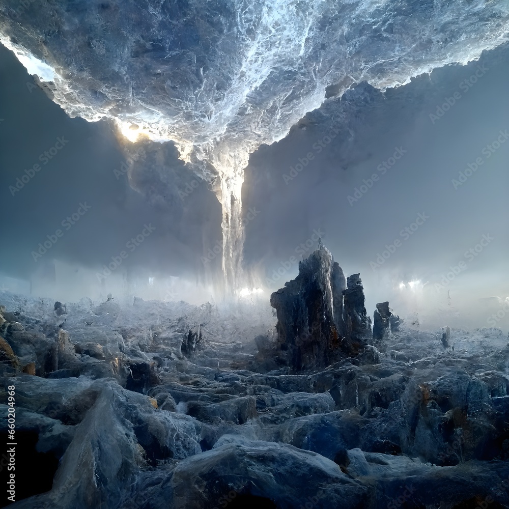 An explosion of ice and stone mist beautiful stunning breathtaking ...