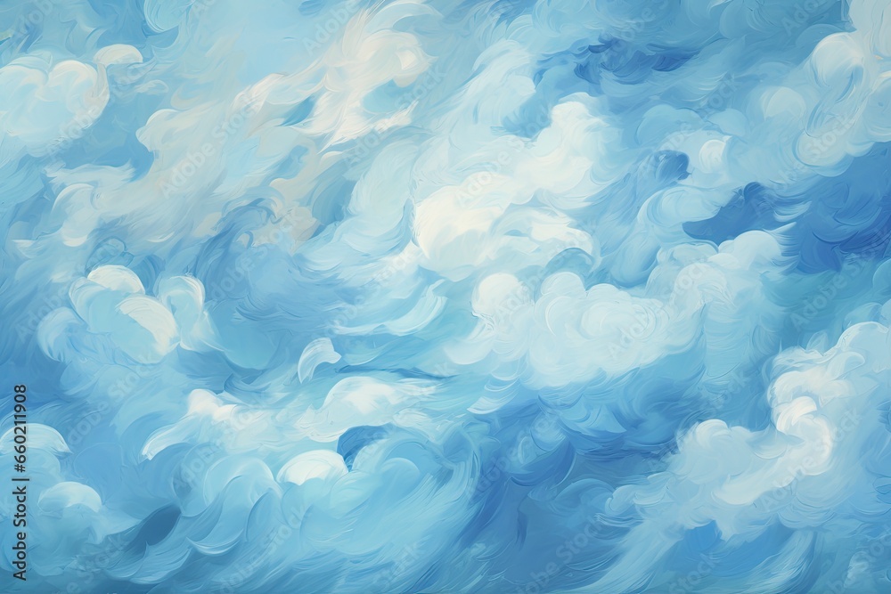 Abstract Sky Blue Background: Palette of Soft Hues and Billowing Cloud ...