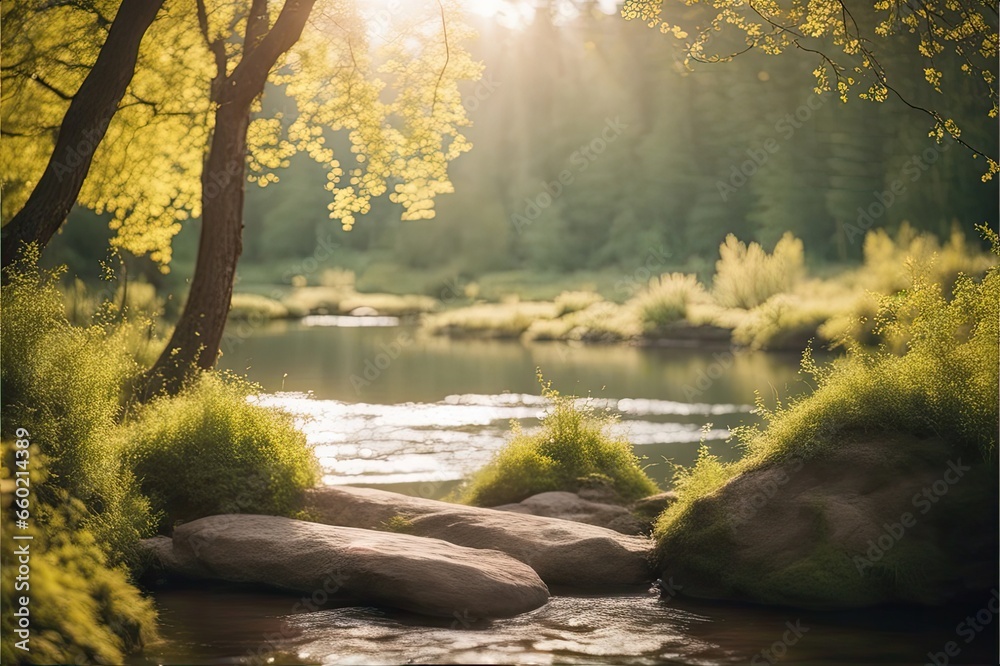 River Stones Maternity Digital Backdrop photography background forest ...