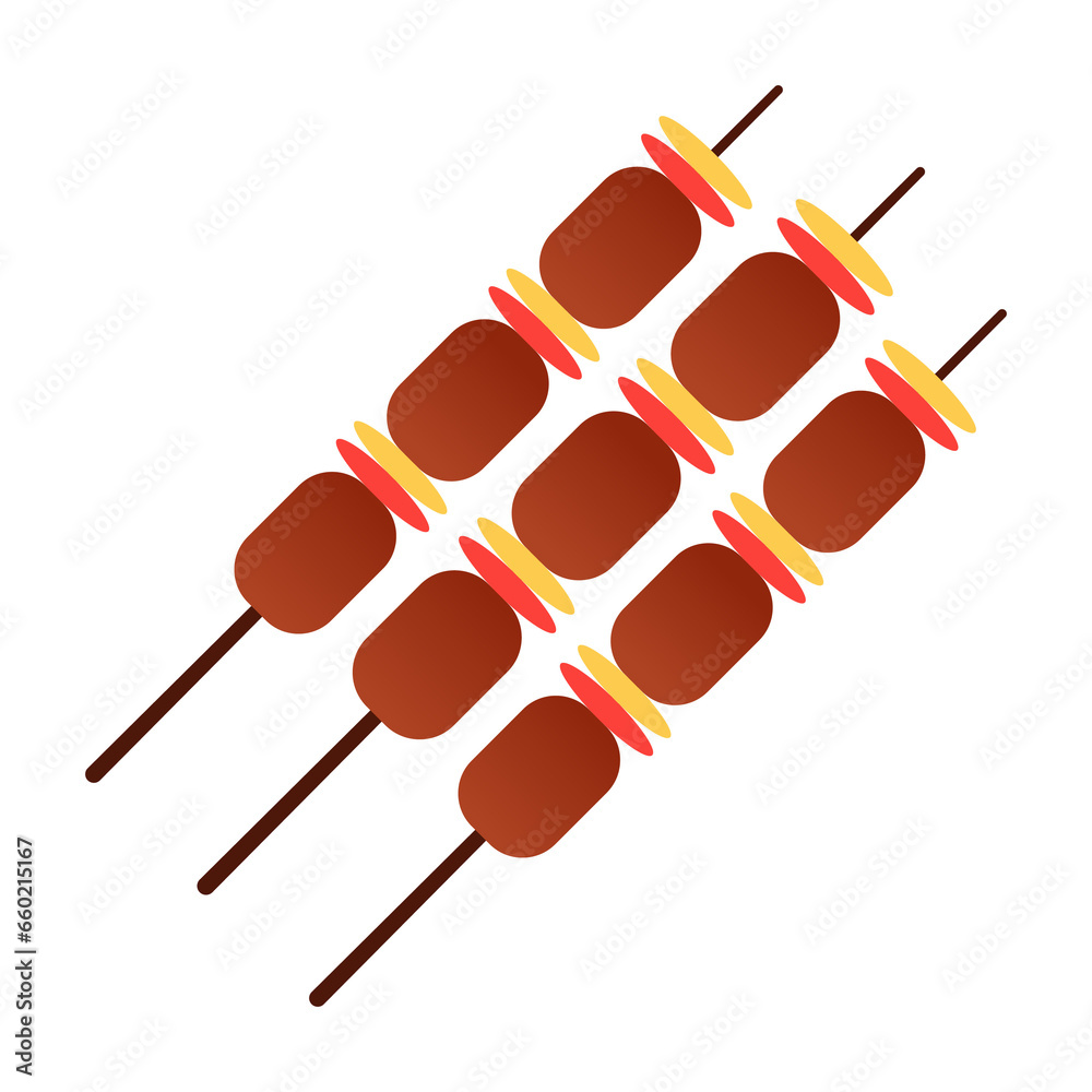 Vector illustration of satay icon sign and symbol. colored icons for ...